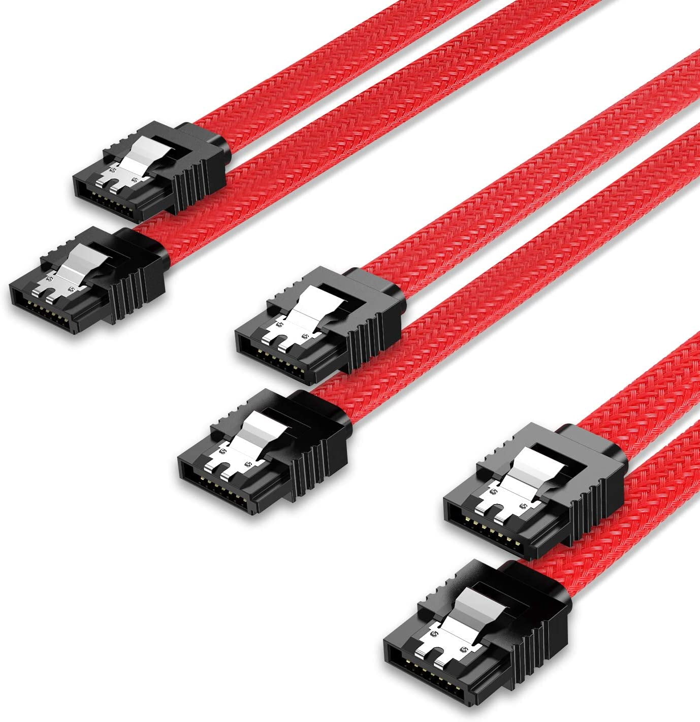 Bailink 3 PACK SATA Cable SATA III 3 Pack 6Gbps Straight HDD SDD Nylon ...