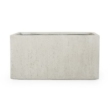Noble House Ella Outdoor Modern Large Cast Stone Square Planter in ...
