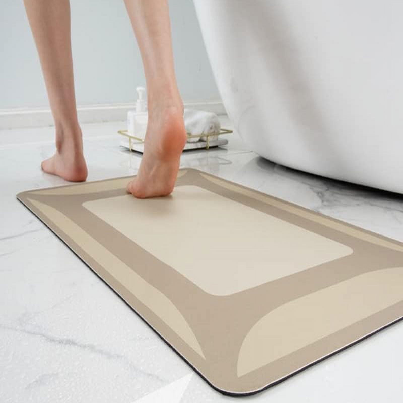 Bailu Bath Mat Rug-Quick Dry Absorbent Rubber Backed Bathroom Mat Thin ...