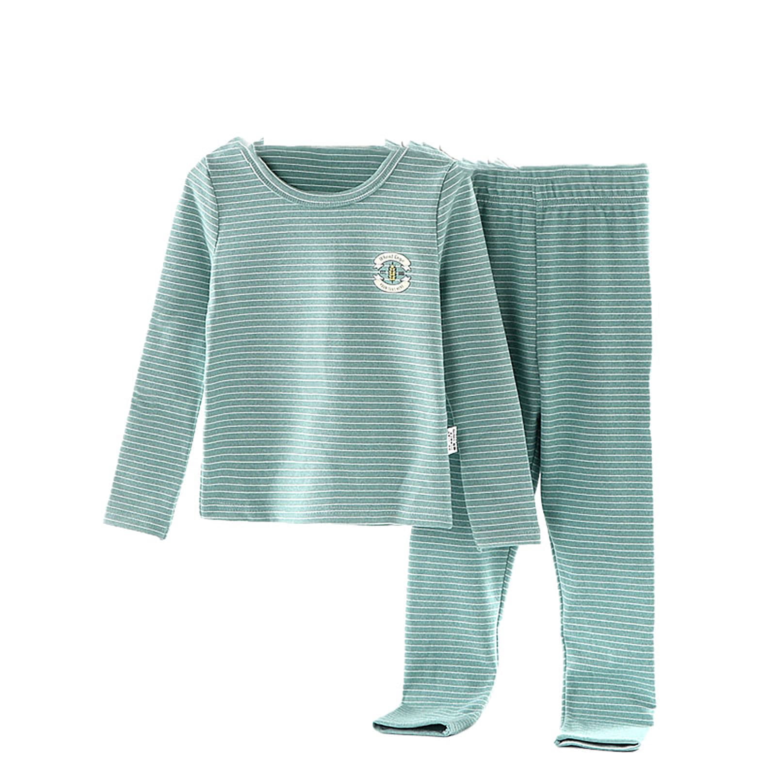 Bainana 2 Piece Outfit Nightwear Set Solid Color Long Sleeve Crew Neck ...