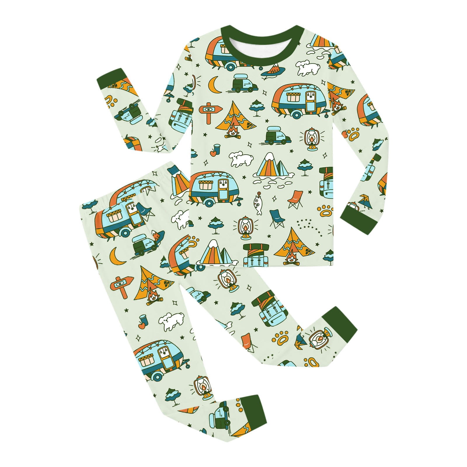 Bainana 2 Pieces Outfit Set For Girls Boys Cartoon Print Long Sleeve ...