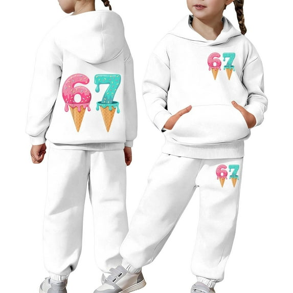 Bainana 67 Sweatsuit For Girls Boys Child Letter Print Long Sleeve ...