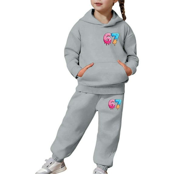 Bainana 67 Sweatsuit For Girls Boys Child Letter Print Long Sleeve ...