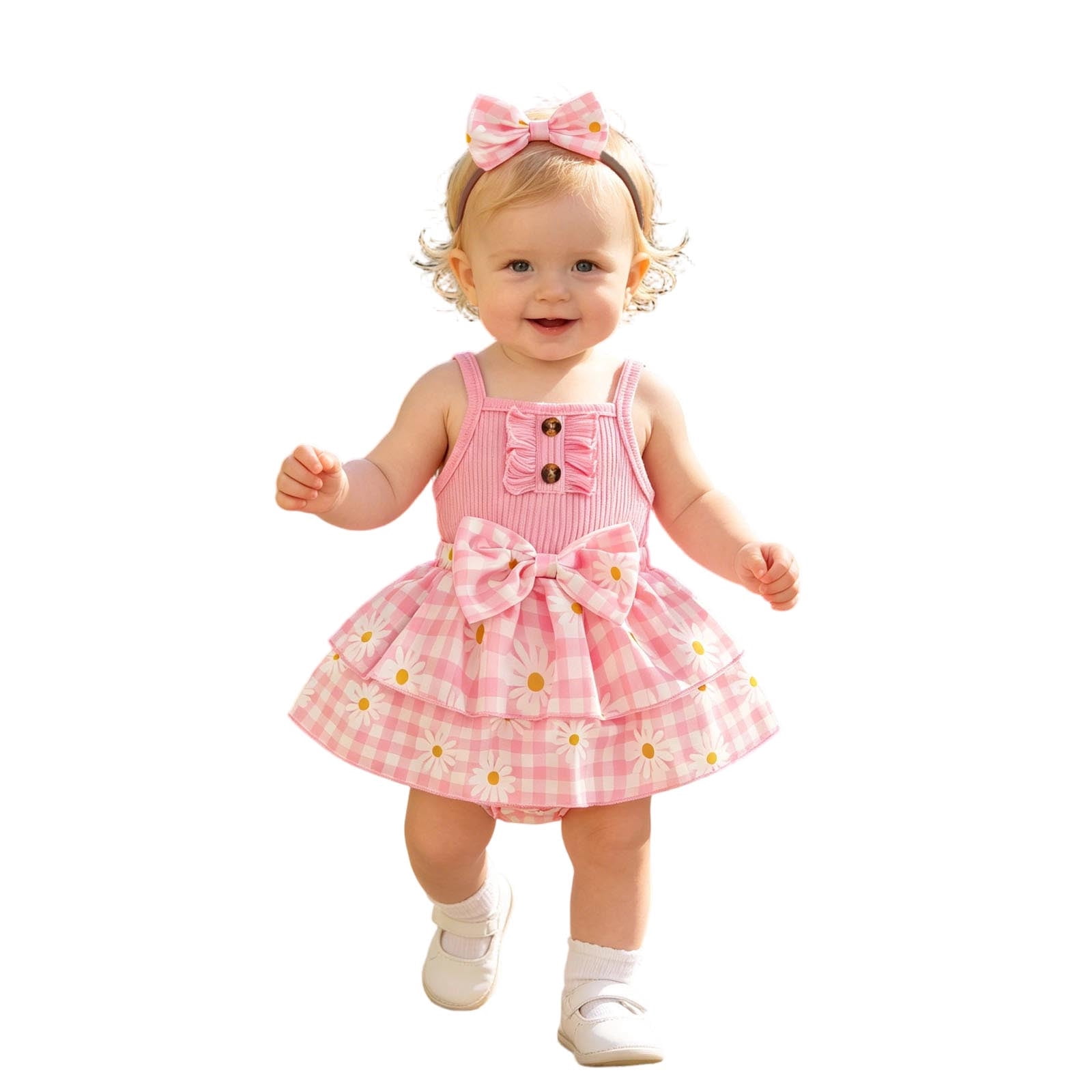 Bainana Baby Bodysuit Dress With Headband Set Girl'S Onesies Summer ...