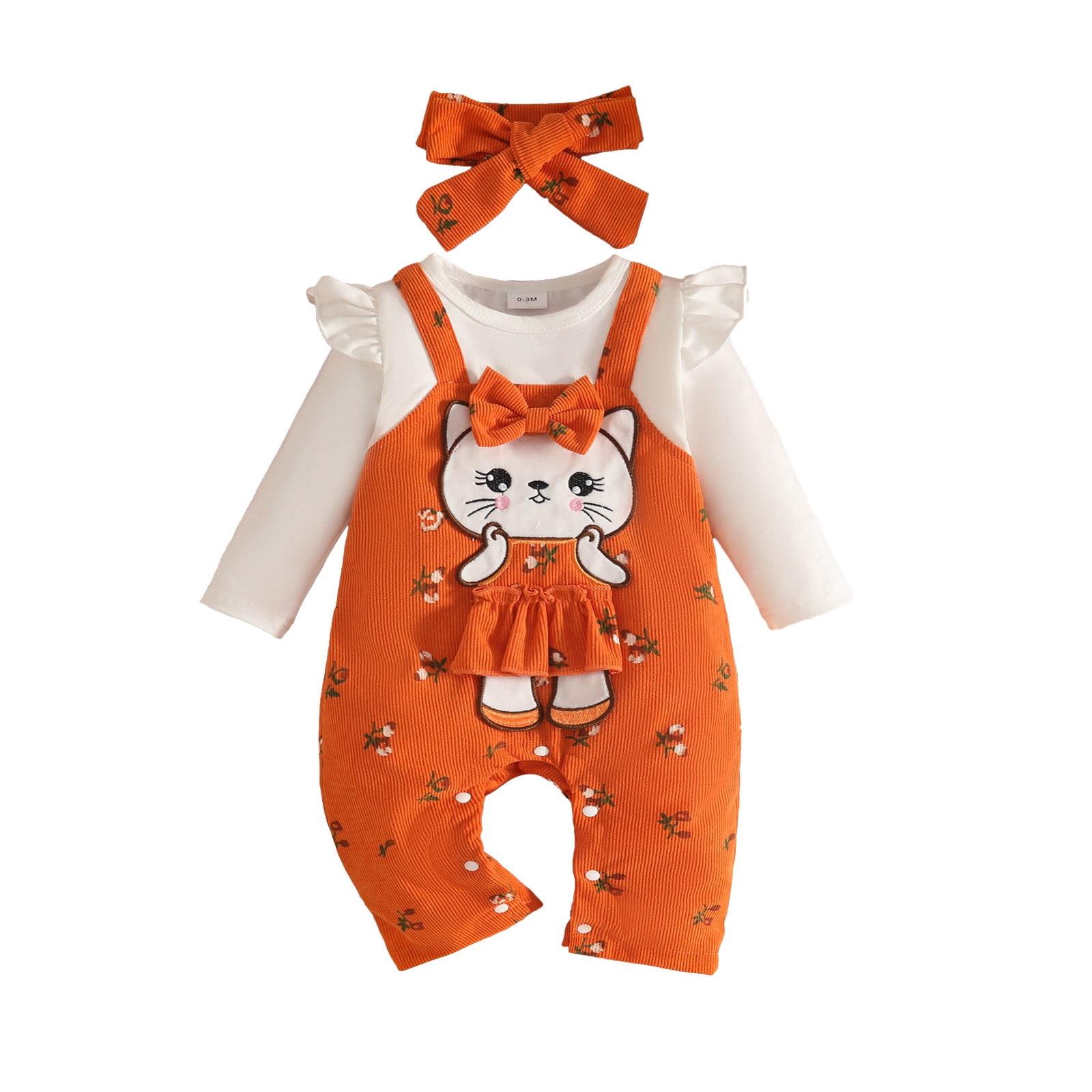 Bainana Baby Bodysuit With Headband Set Girl'S One-Pieces Spring Summer ...
