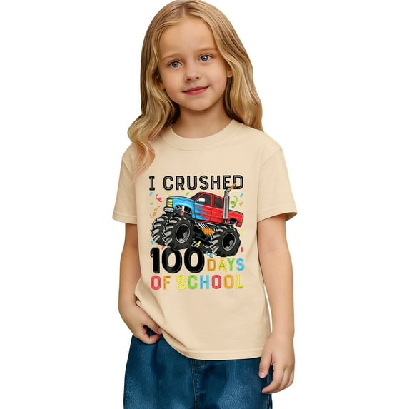 Bainana Back To School T-Shirt For Kids Number Print Short Sleeve Crew ...