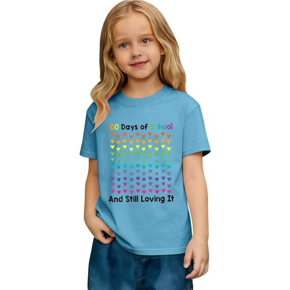 Bainana Back To School T-Shirt For Kids Number Print Short Sleeve Crew ...