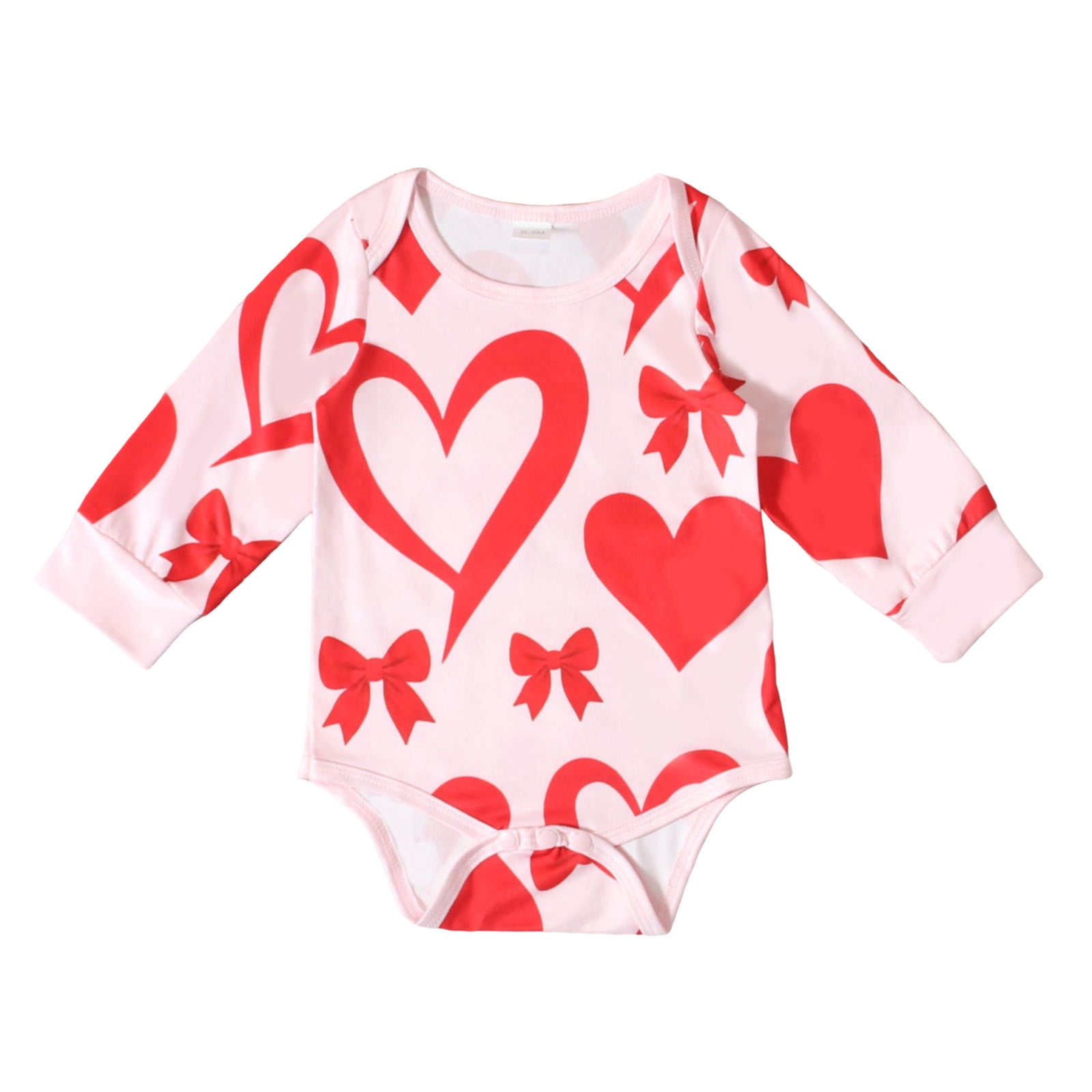 Bainana Bodysuit For Girls Boys Newborn Infant Heart Print Long Sleeve ...