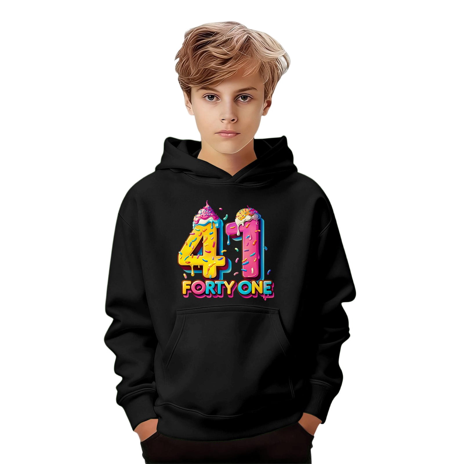 Bainana Boy'S Hoodies Kids Cartoon Number Print Hooded Long Sleeve ...