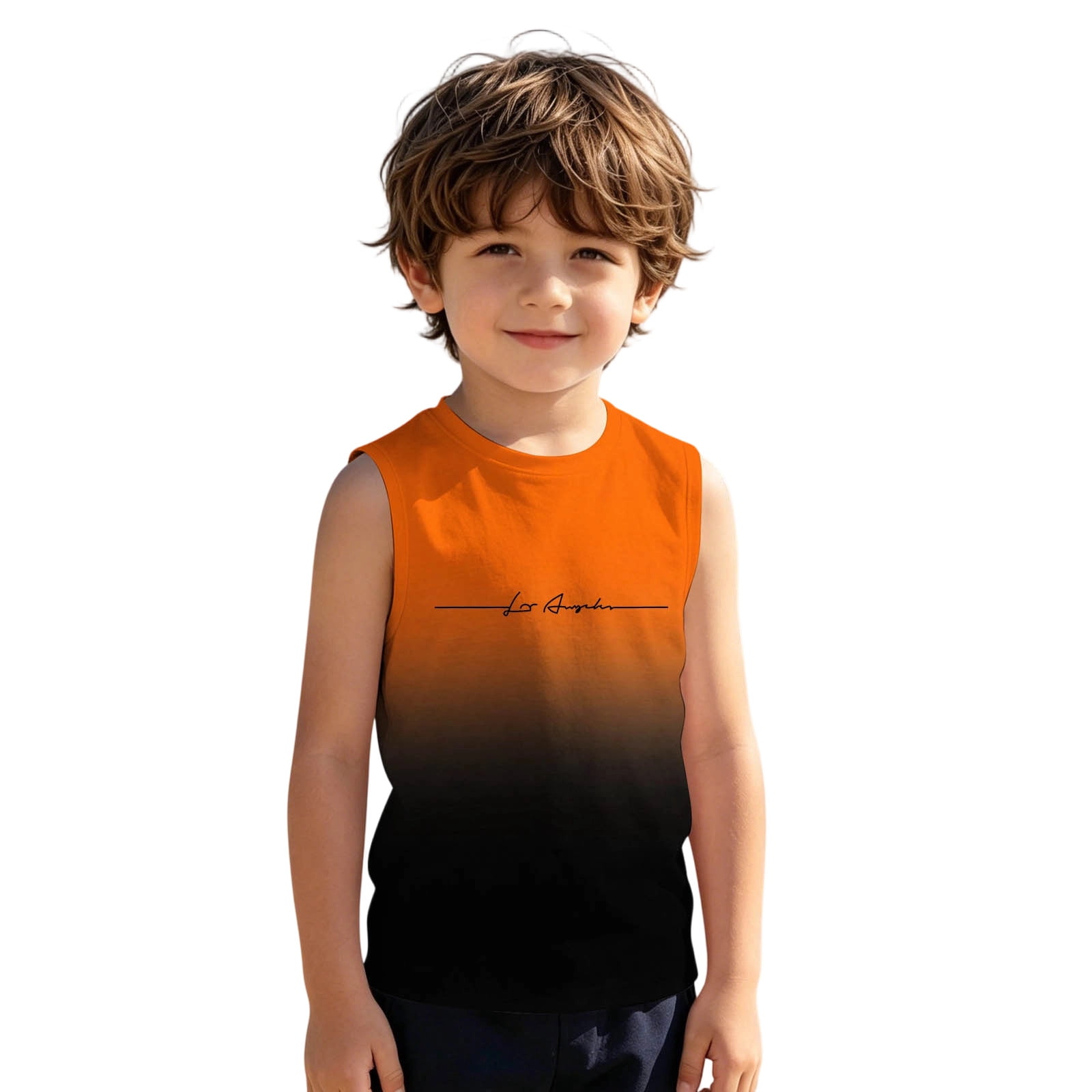 Bainana Boy'S Tank Tops Sleeveless Gradient Vest Kids Crew Neck Summer ...