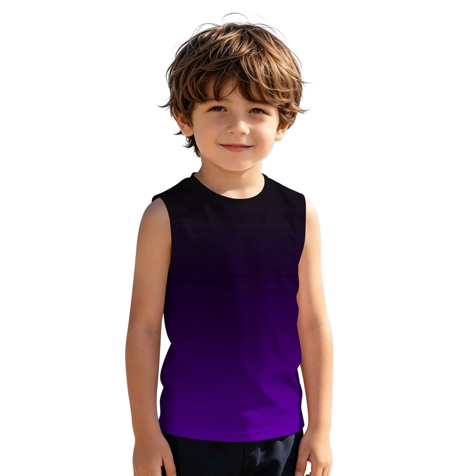 Bainana Boy'S Tank Tops Sleeveless Gradient Vest Kids Crew Neck Summer ...