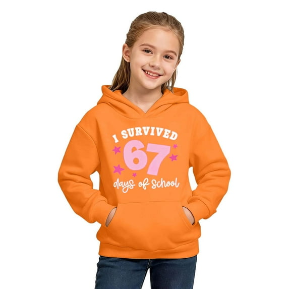 Bainana Boys 67 Hoodie Cartoon Print Long Sleeve Hooded Tops Fashion ...