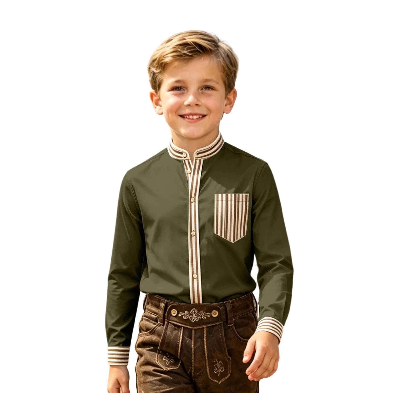 Bainana Boys Dress T Shirts Kids Long Sleeve Stand Collar Tops Child ...