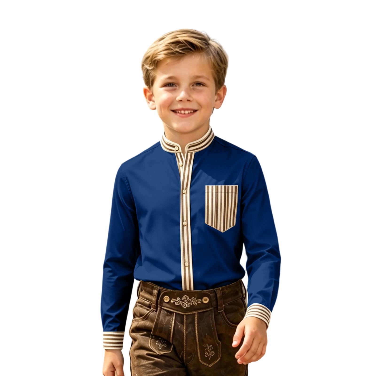 Bainana Boys Dress T-Shirts Kids Long Sleeve Stand Collar Tops Child ...