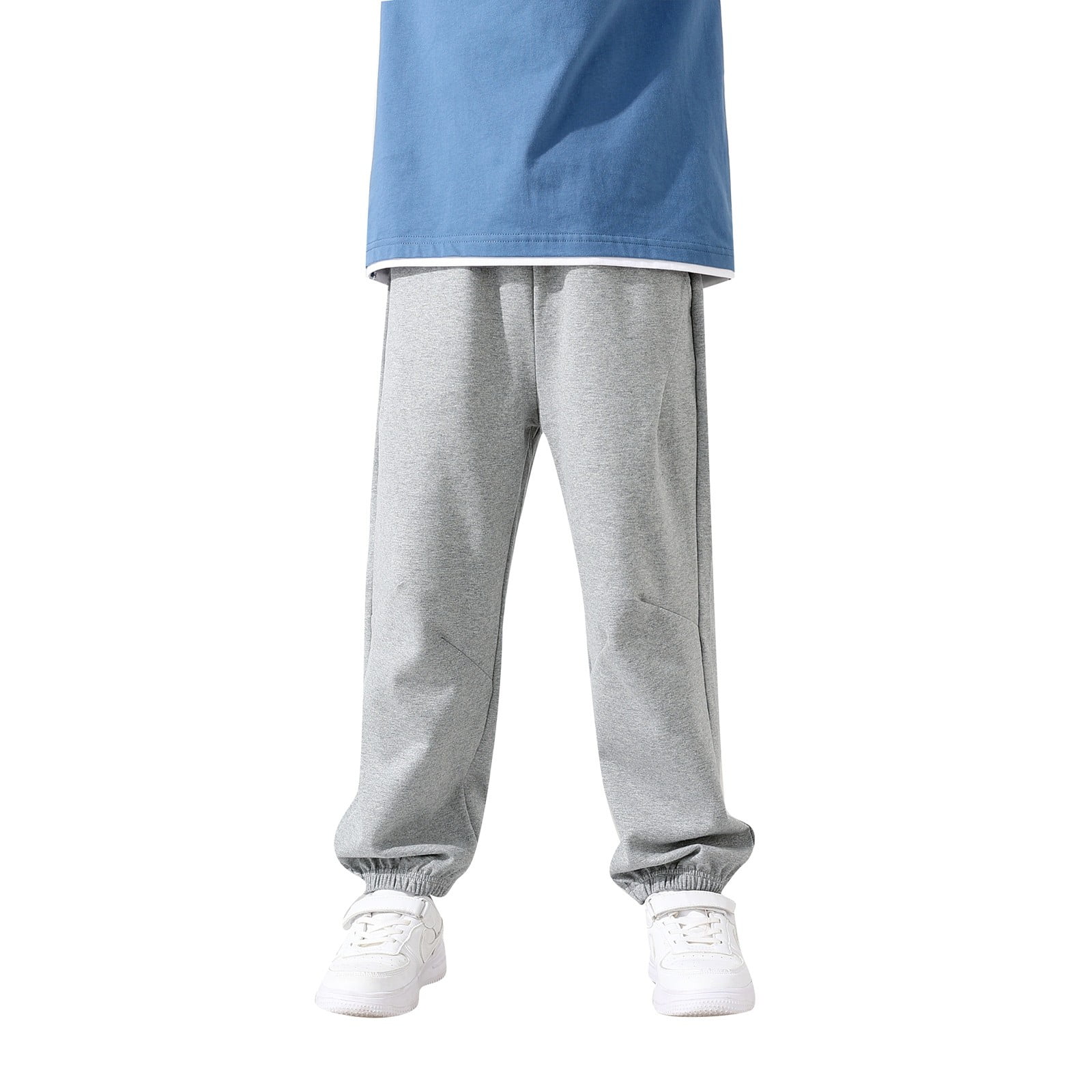 Bainana Boys Pants Child Solid Color Straight Leg Elastic Waist ...