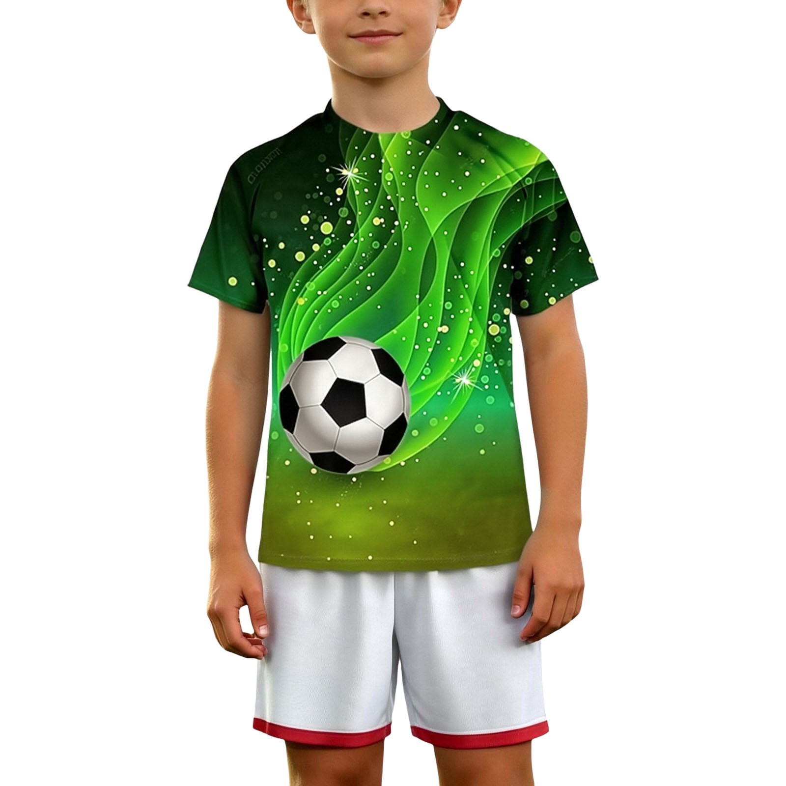 Bainana Boys Soccer Shirts Toddler 3D Football Print Short Sleeve Crew ...
