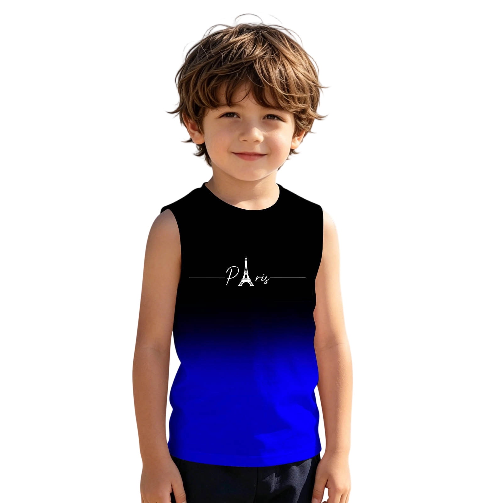 Bainana Boys' Tank Tops Sleeveless Gradient Vest Kids Crew Neck Summer ...