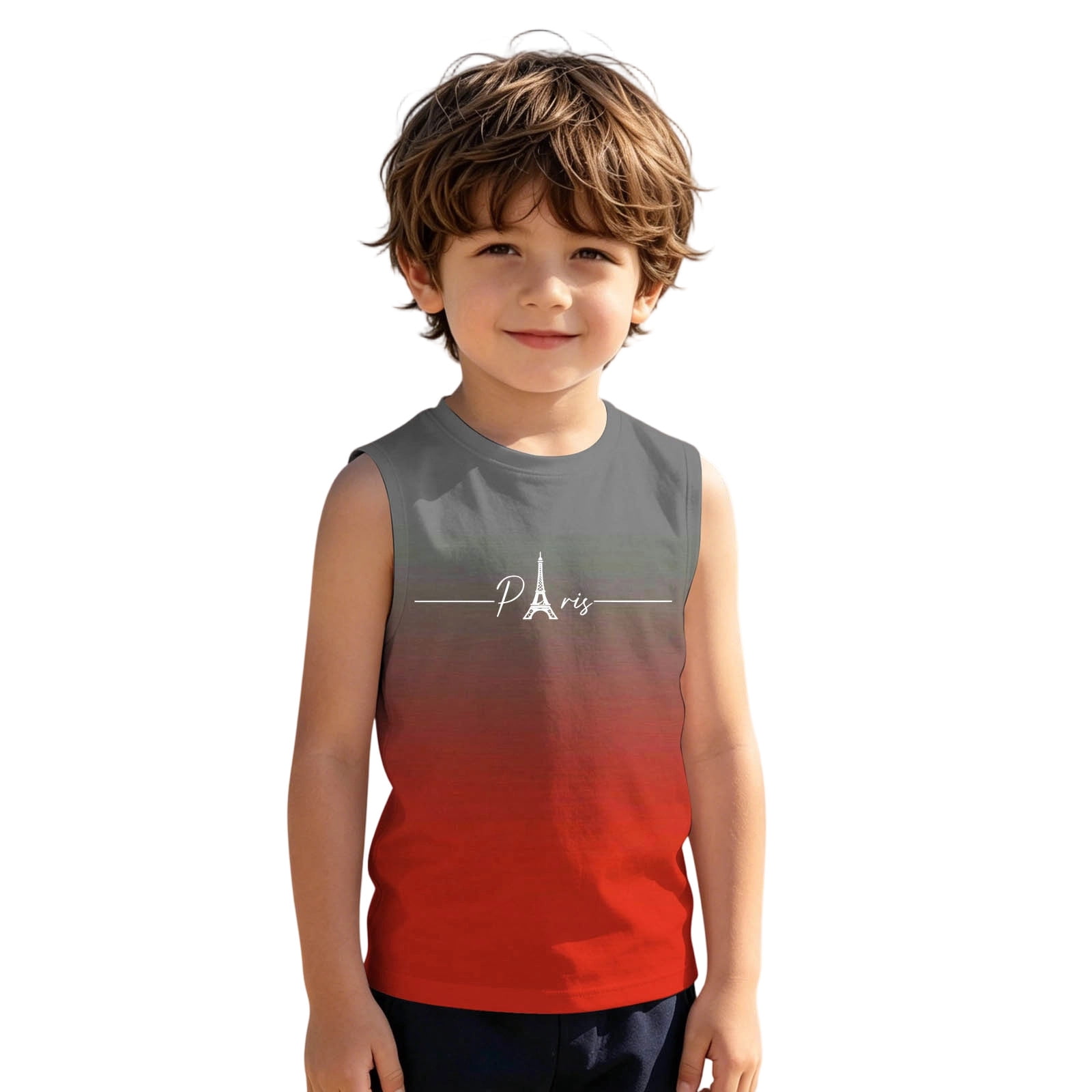 Bainana Boys' Tank Tops Sleeveless Gradient Vest Kids Crew Neck Summer ...