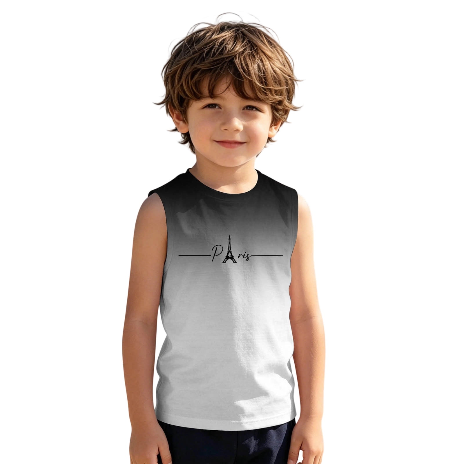 Bainana Boys' Tank Tops Sleeveless Gradient Vest Kids Crew Neck Summer ...