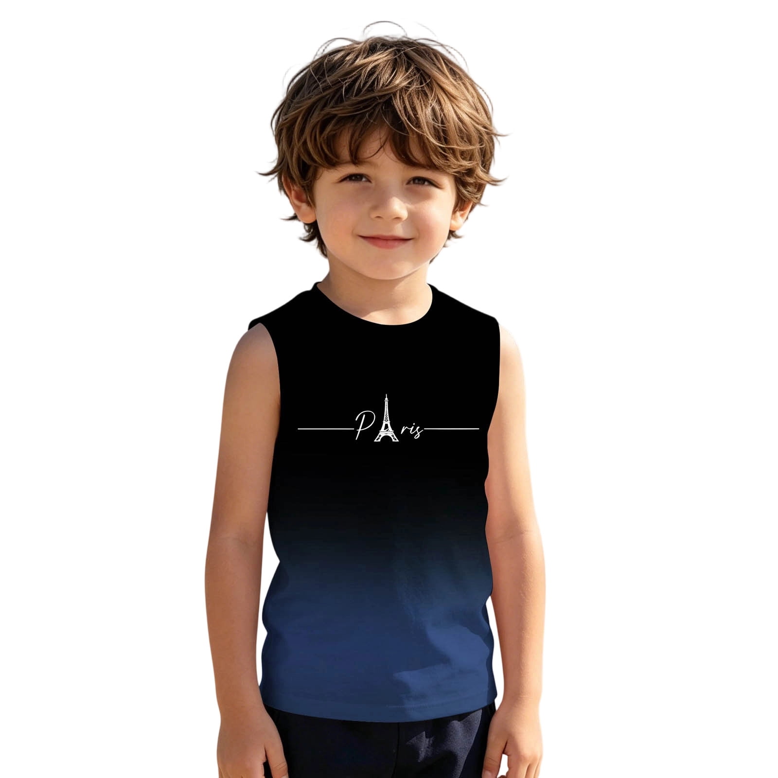 Bainana Boys' Tank Tops Sleeveless Gradient Vest Kids Crew Neck Summer ...