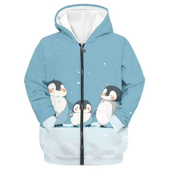 Bainana Boys Zip Up Hoodie Child Cartoon Print Long Sleeve Hooded Coat ...