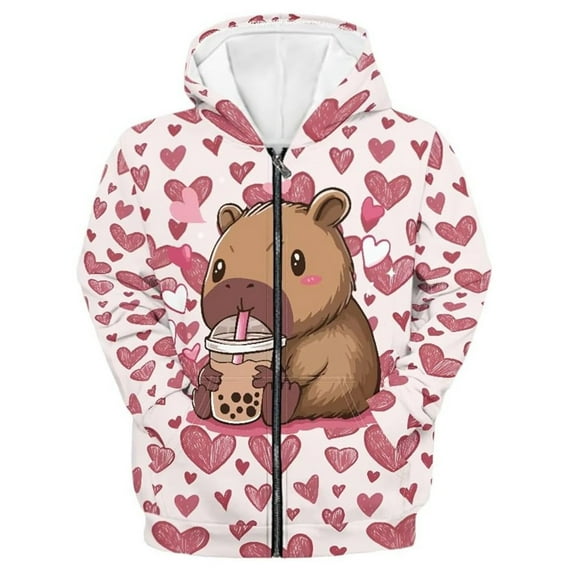 Bainana Boys Zip Up Hoodie Child Cartoon Print Long Sleeve Hooded ...