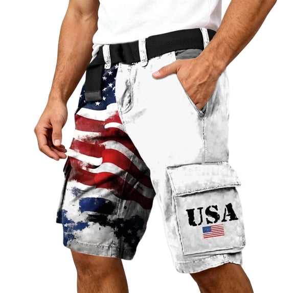 Bainana Cargo Shorts For Men Fourth Of July American Flag Hiking Shorts ...