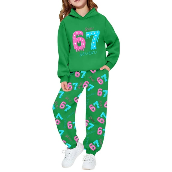 Bainana Child Boys 67 Sweatsuit Number Print Hoodie Sweatshirt And ...