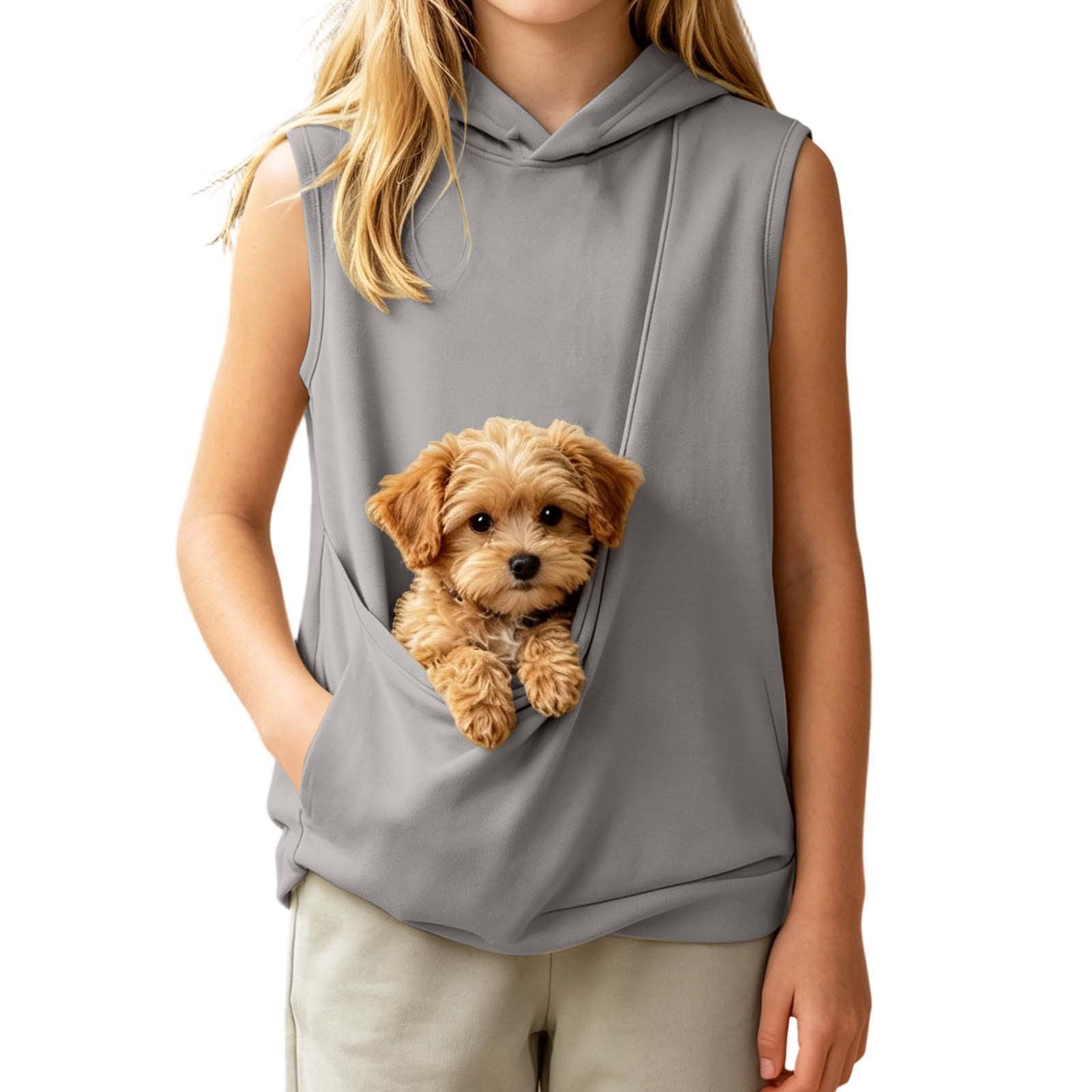 Bainana Child Girls Summer Grey T Shirts With Pet Pocket Solid Color ...