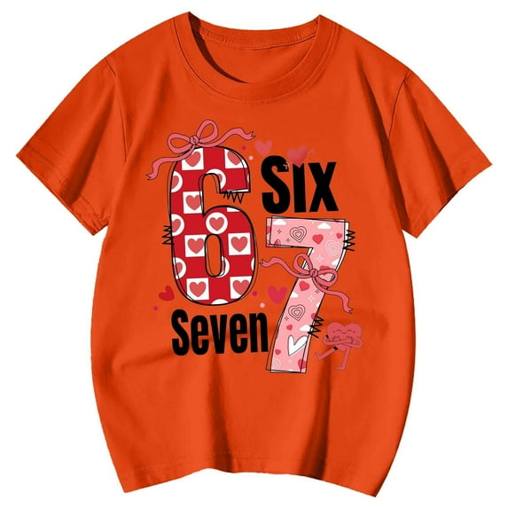 Bainana Child Girls Tops 67 Number With Joke Print Graphic Short Sleeve ...