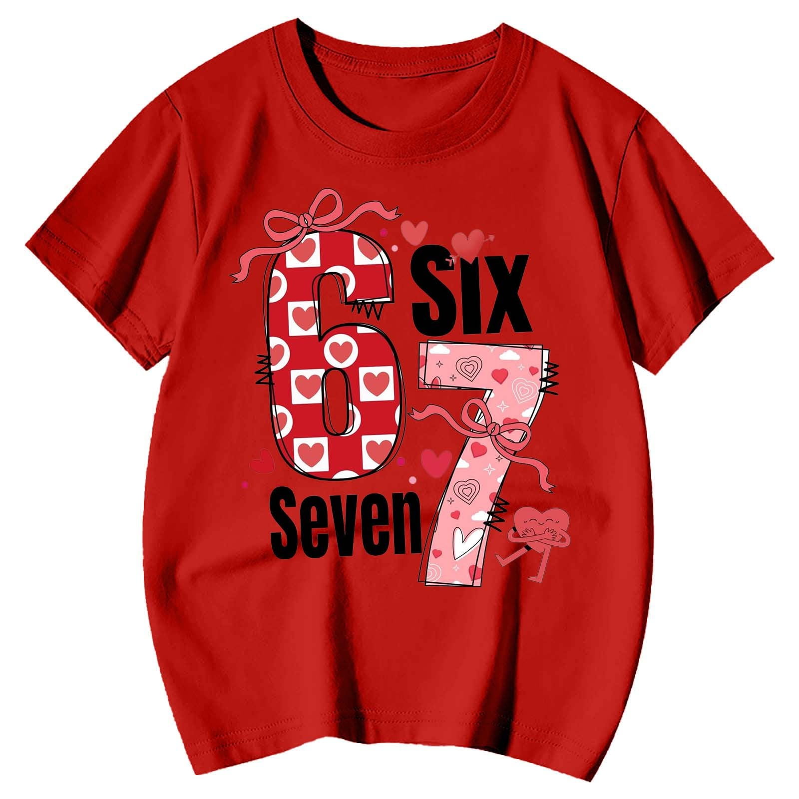 Bainana Child Girls Tops 67 Number With Joke Print Graphic Short Sleeve ...