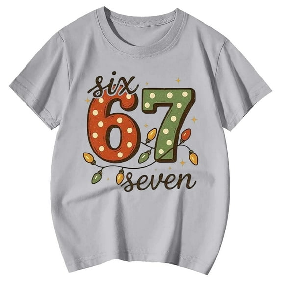 Bainana Child Girls Tops 67 Number With Joke Print Graphic Short Sleeve ...
