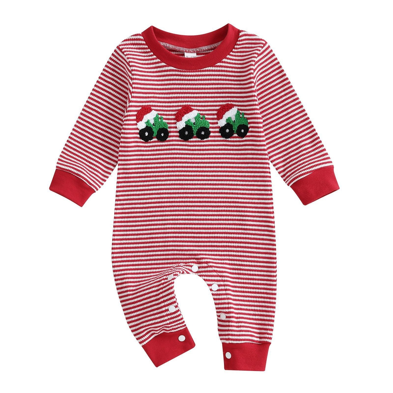 Bainana Christmas Boys Girls Romper Newborn Stripe Print Long Sleeve ...