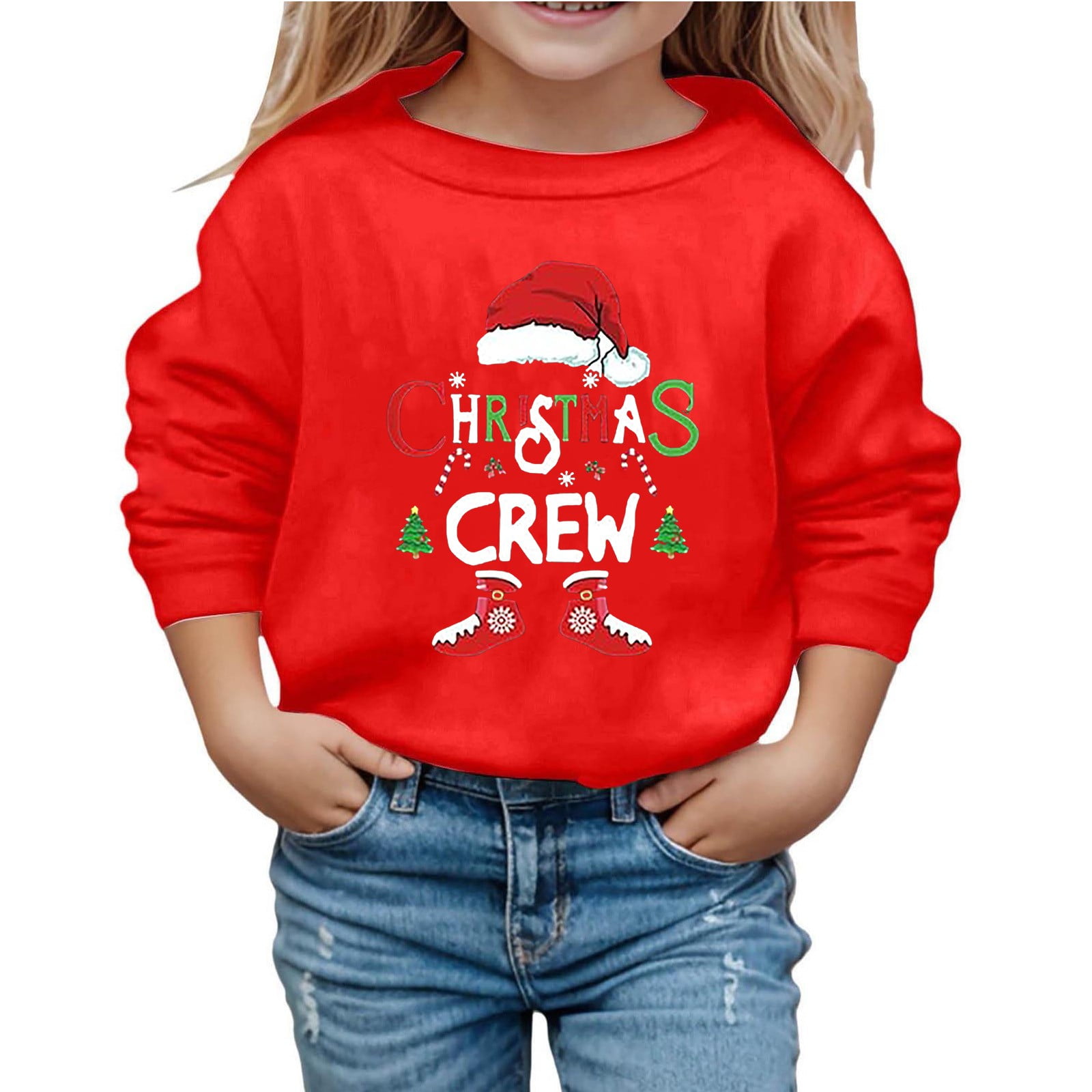 Bainana Christmas Boys Girls Sweatshirt Cartoon Print Long Sleeve Crew ...