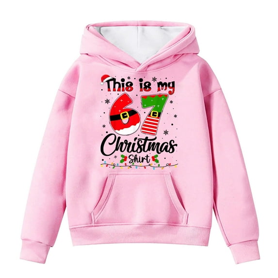 Bainana Christmas Pullover Hoodies For Girls Boys Child 6 7 Print Long ...