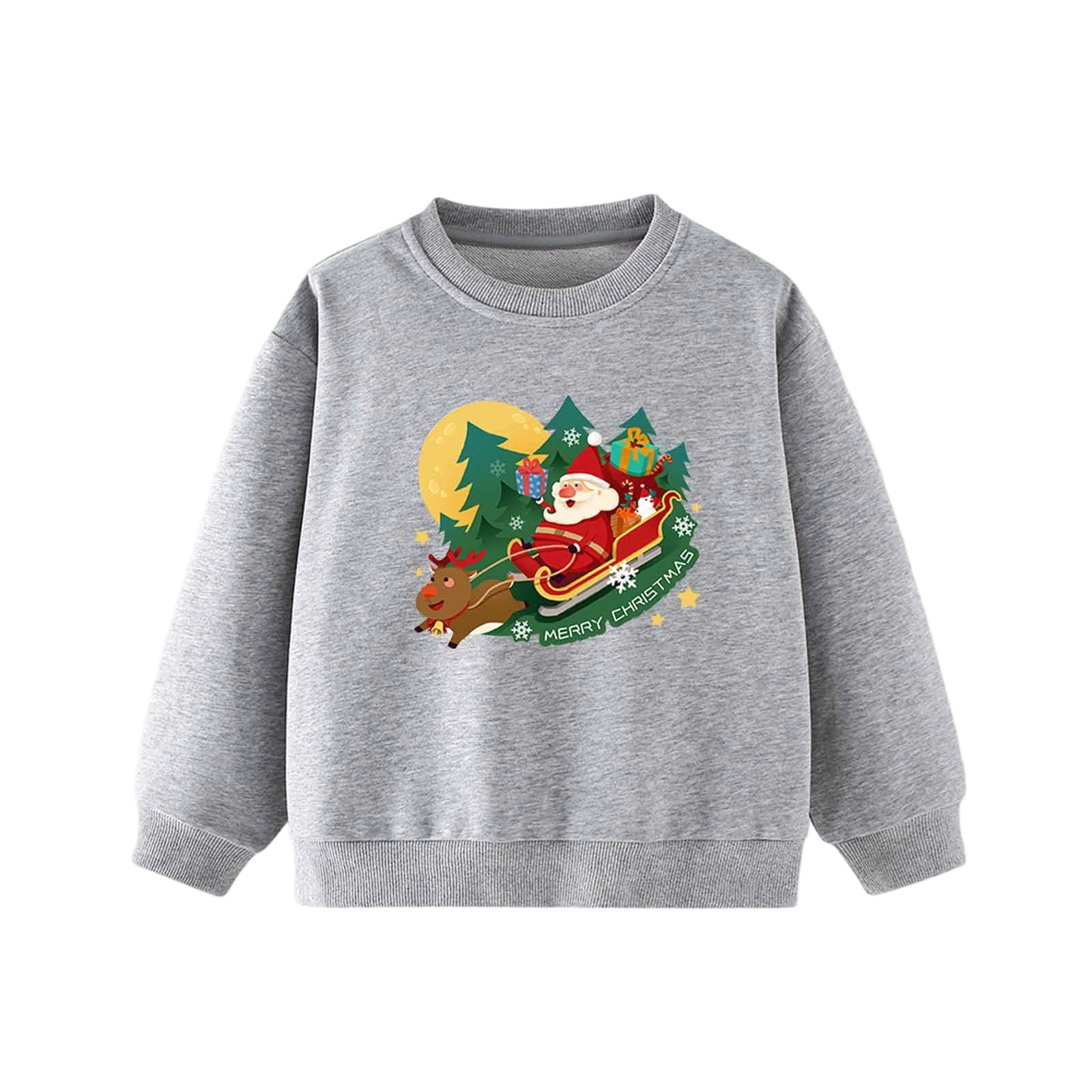 Bainana Christmas Sweatshirt For Girls Boys Child Cartoon Print Long ...