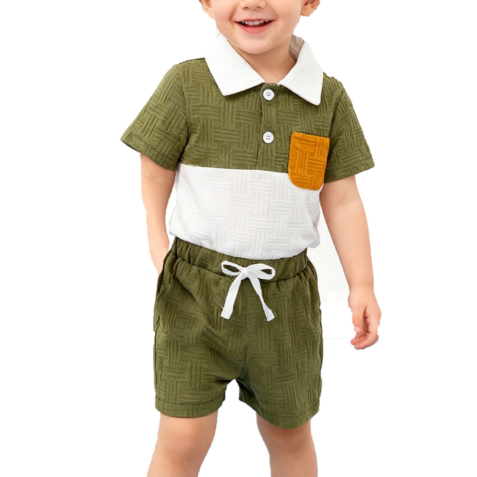 Bainana Comfort Fit Boys Casual Two Piece Outfit Color Block Short ...