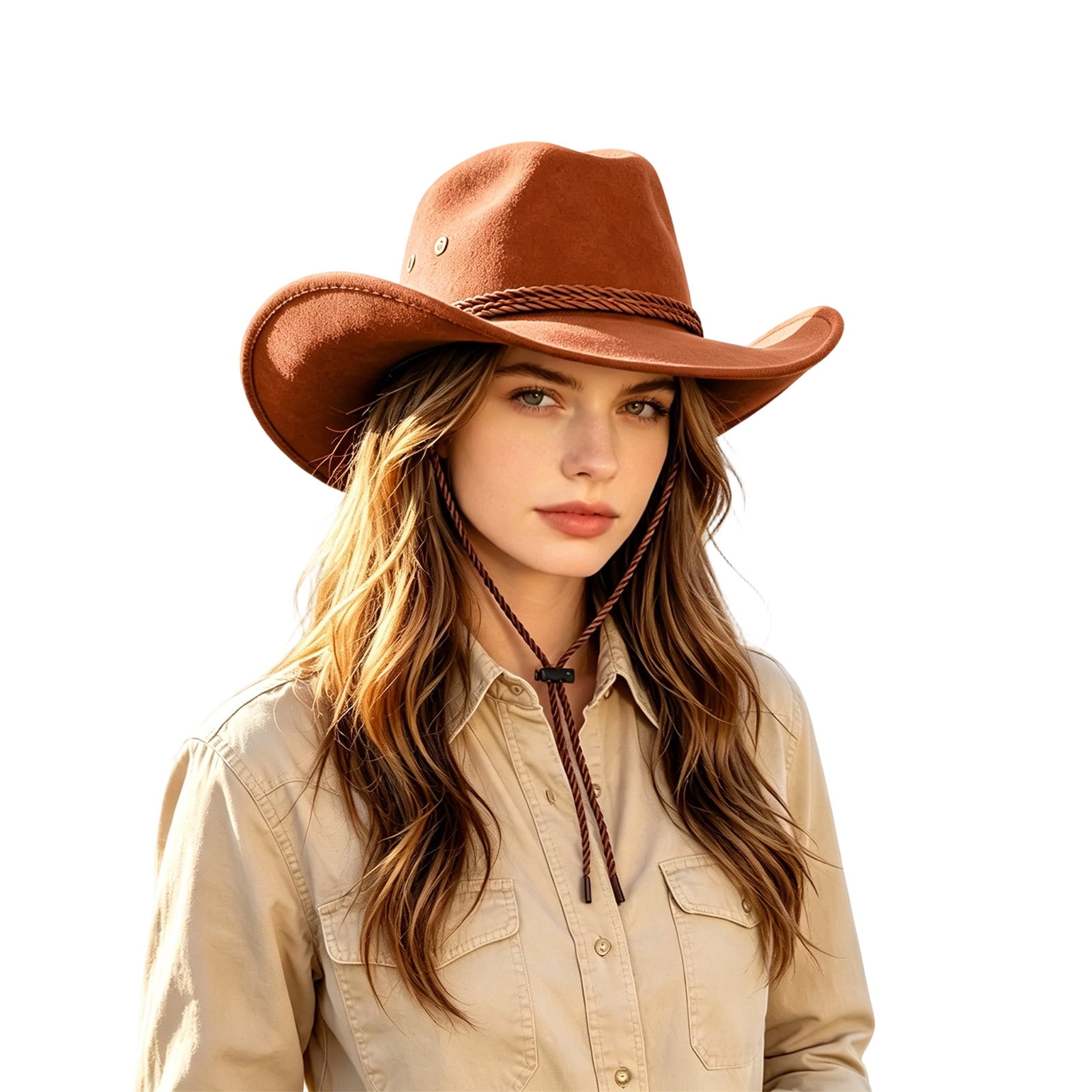 Bainana Cowboy Hat For Women Adjustable Wide Brim Soft Breathable ...