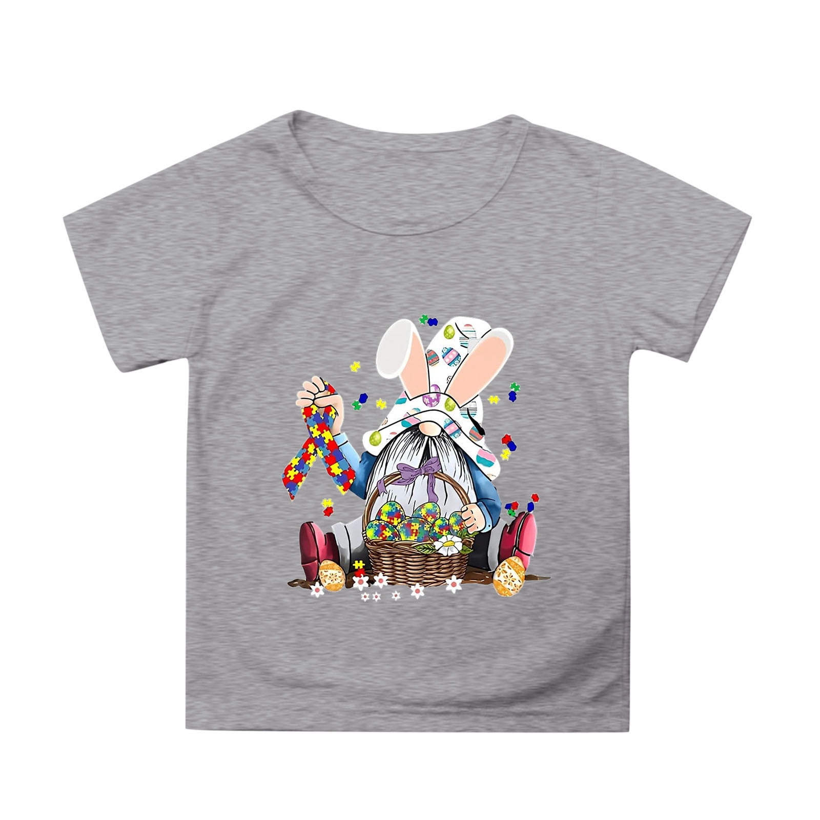 Bainana Crewneck Shirts For Girls Child Cartoon Print Short Sleeve Crew ...