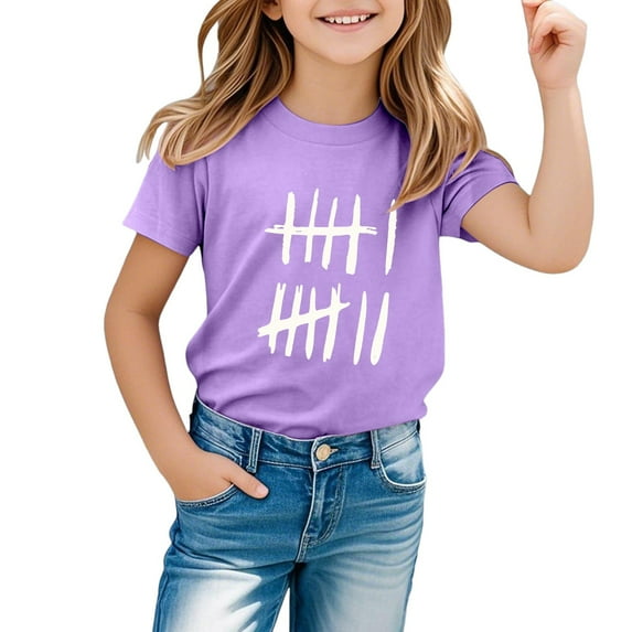 Bainana Crewneck T-Shirt For Boys Girls Child 67 Print Short Sleeve ...