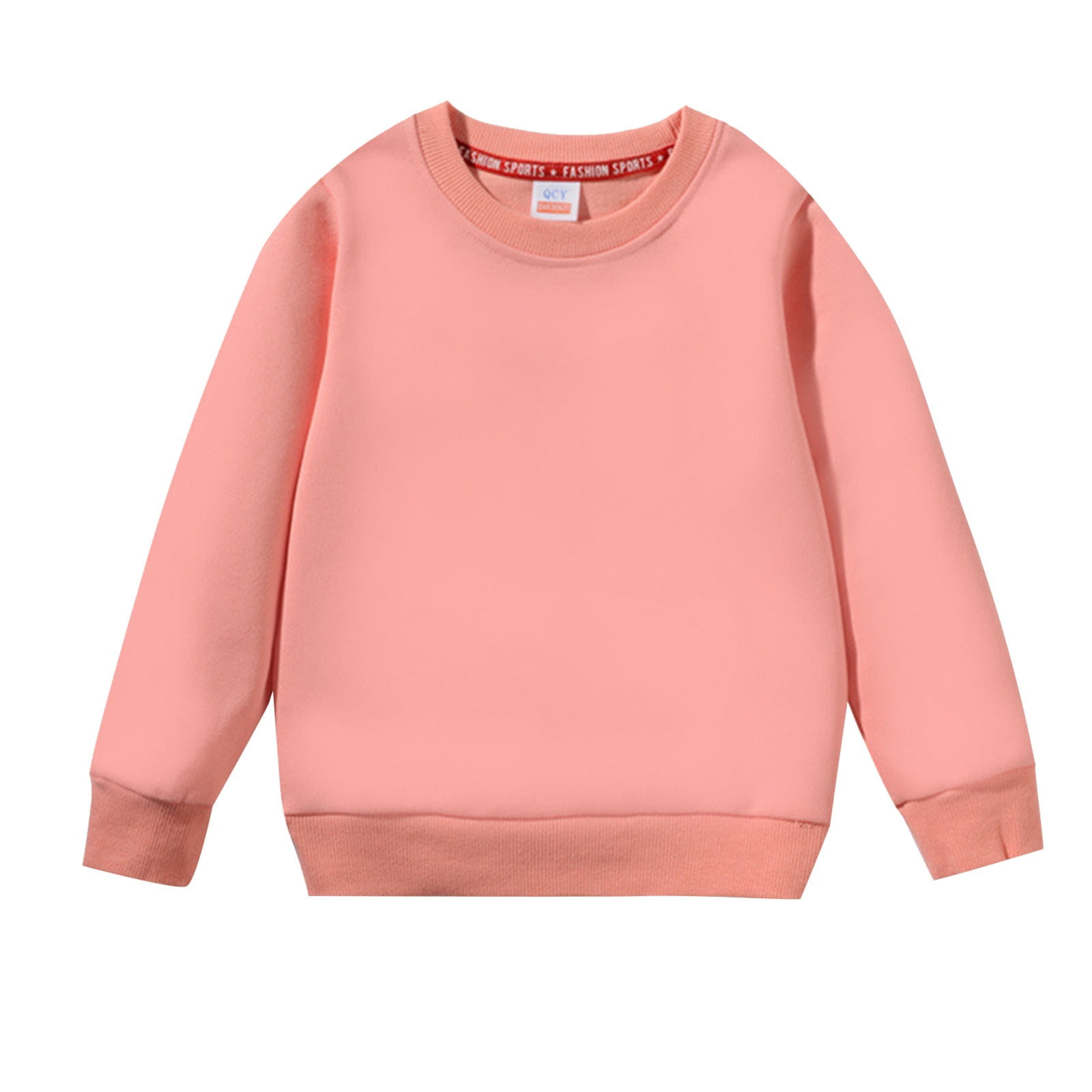 Bainana Crewneck Tops For Little Boys Girls Solid Color Long Sleeve Pullover Sweatshirt Classic ...