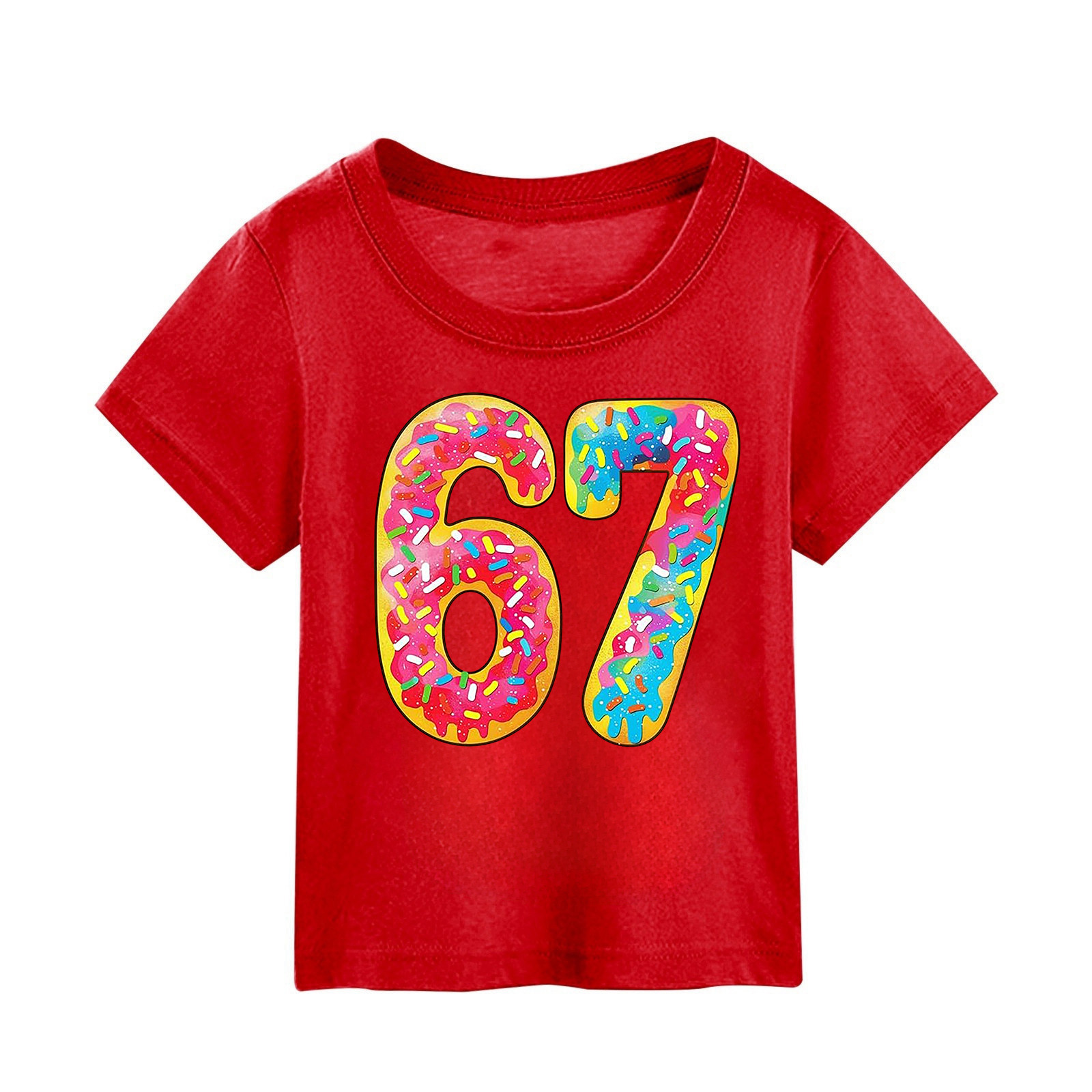 Bainana Fashion Tops For Girls 6 7 Number Print Short Sleeve Crew Neck ...