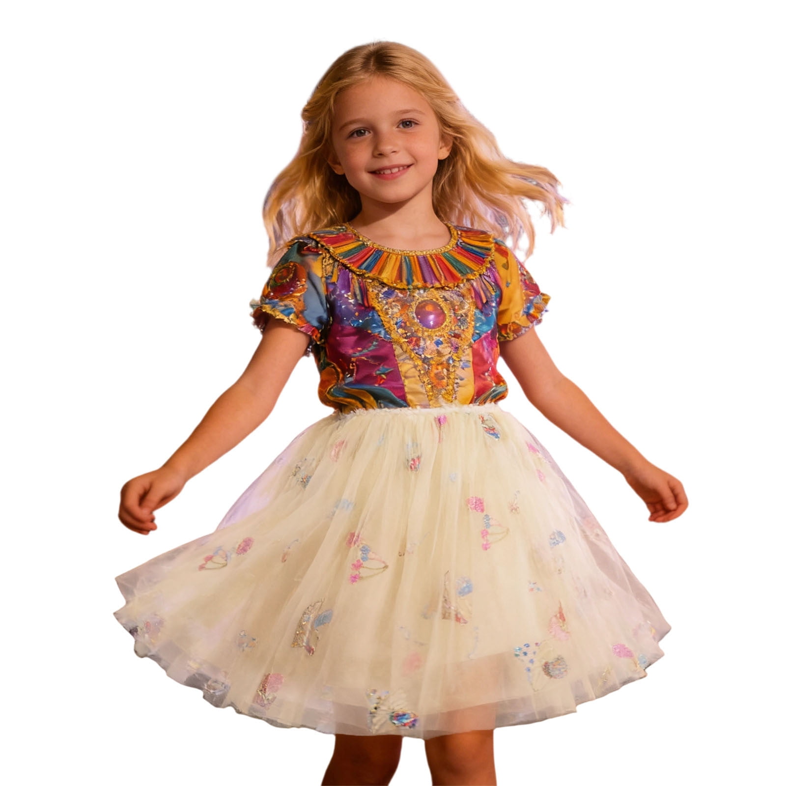 Bainana Girl'S Summer Skirt Kids Dance Party Outfits Star Sequin Print ...