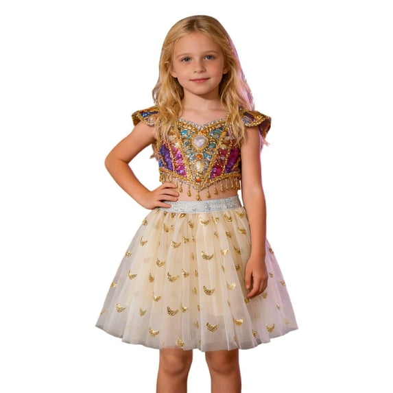 Bainana Girl'S Summer Skirt Kids Dance Party Outfits Star Sequin Print ...