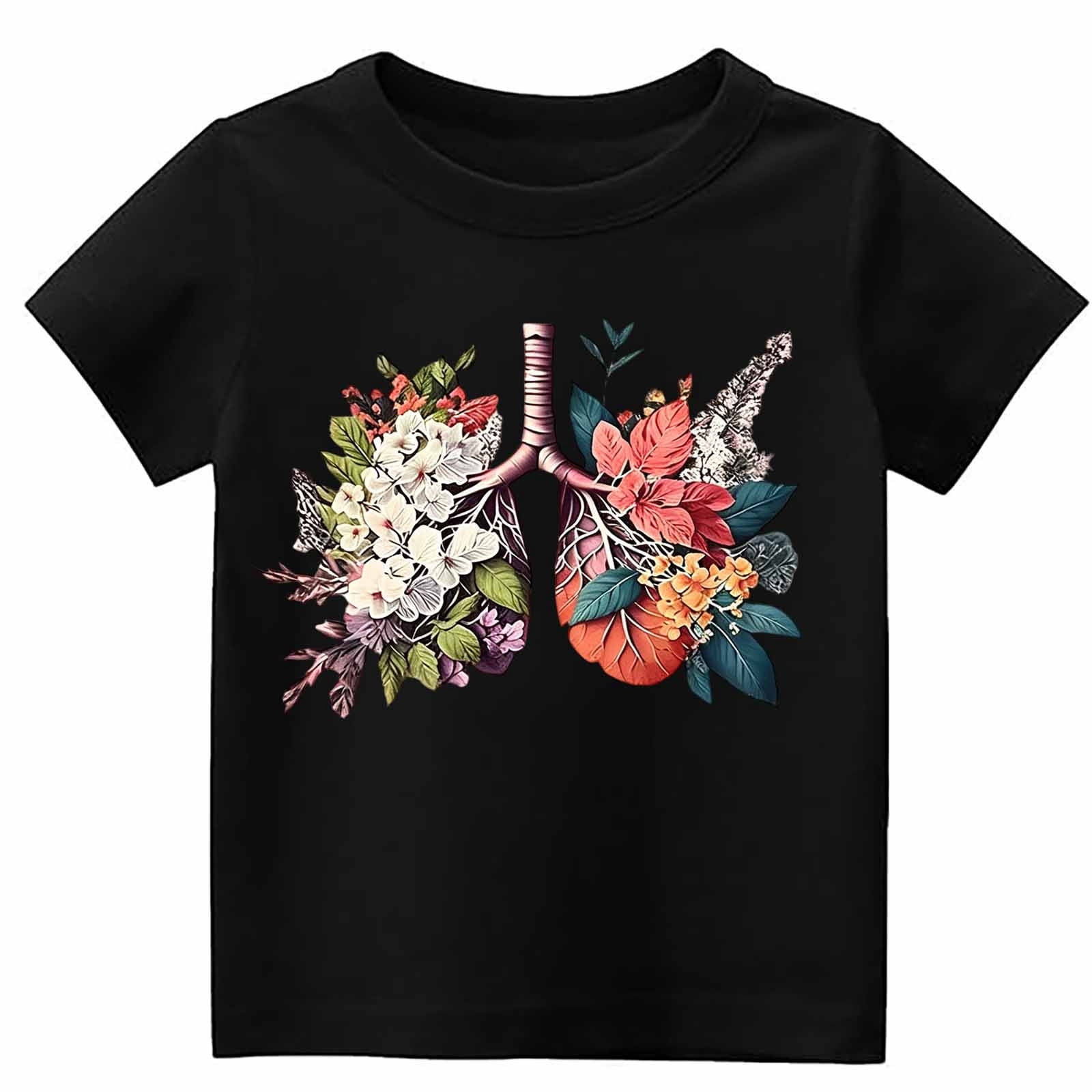 Bainana Girl'S Summer T Shirts Floral Print Short Sleeve Graphic Tees ...