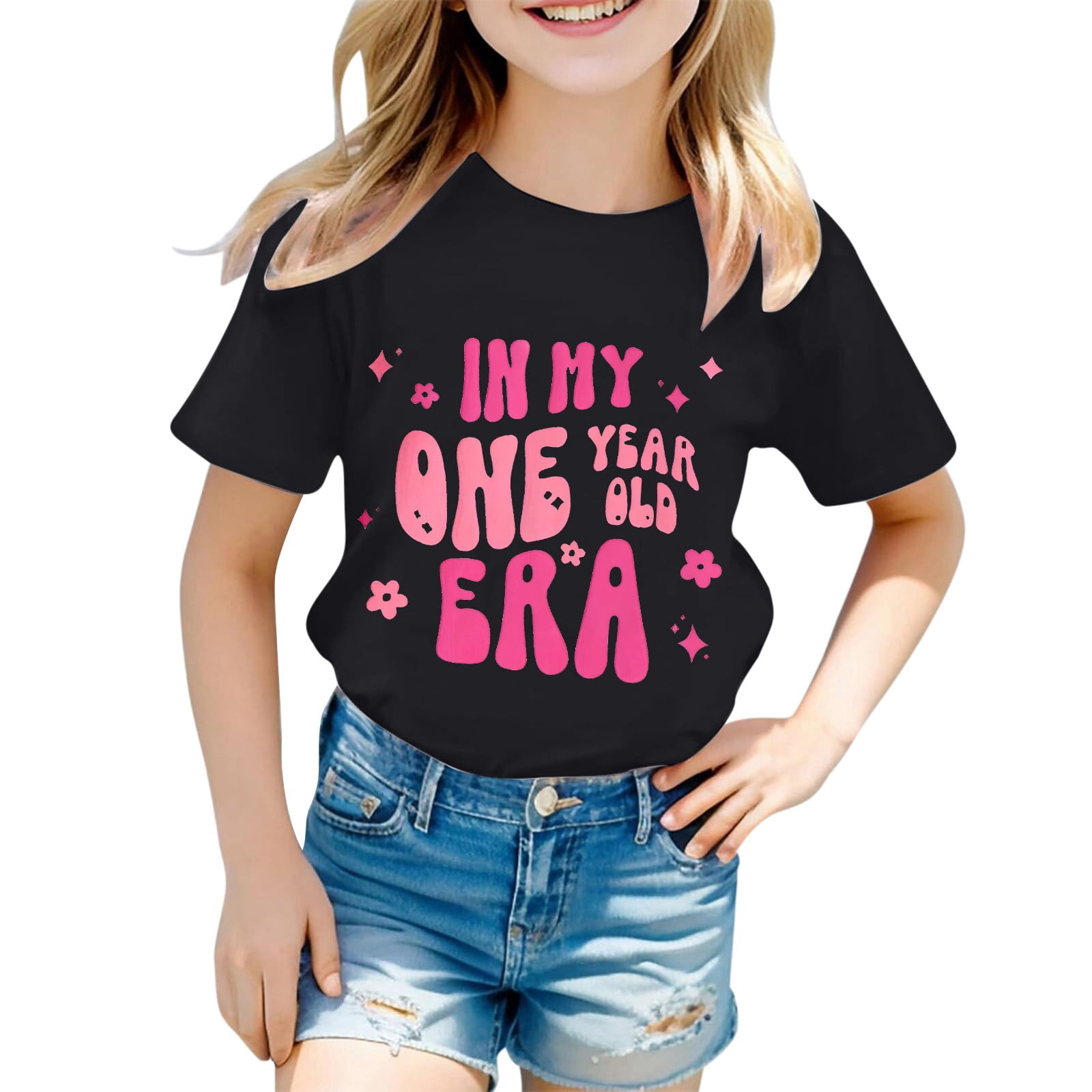 Bainana Girl'S Summer T Shirts Letter Print Short Sleeve Graphic Tees ...