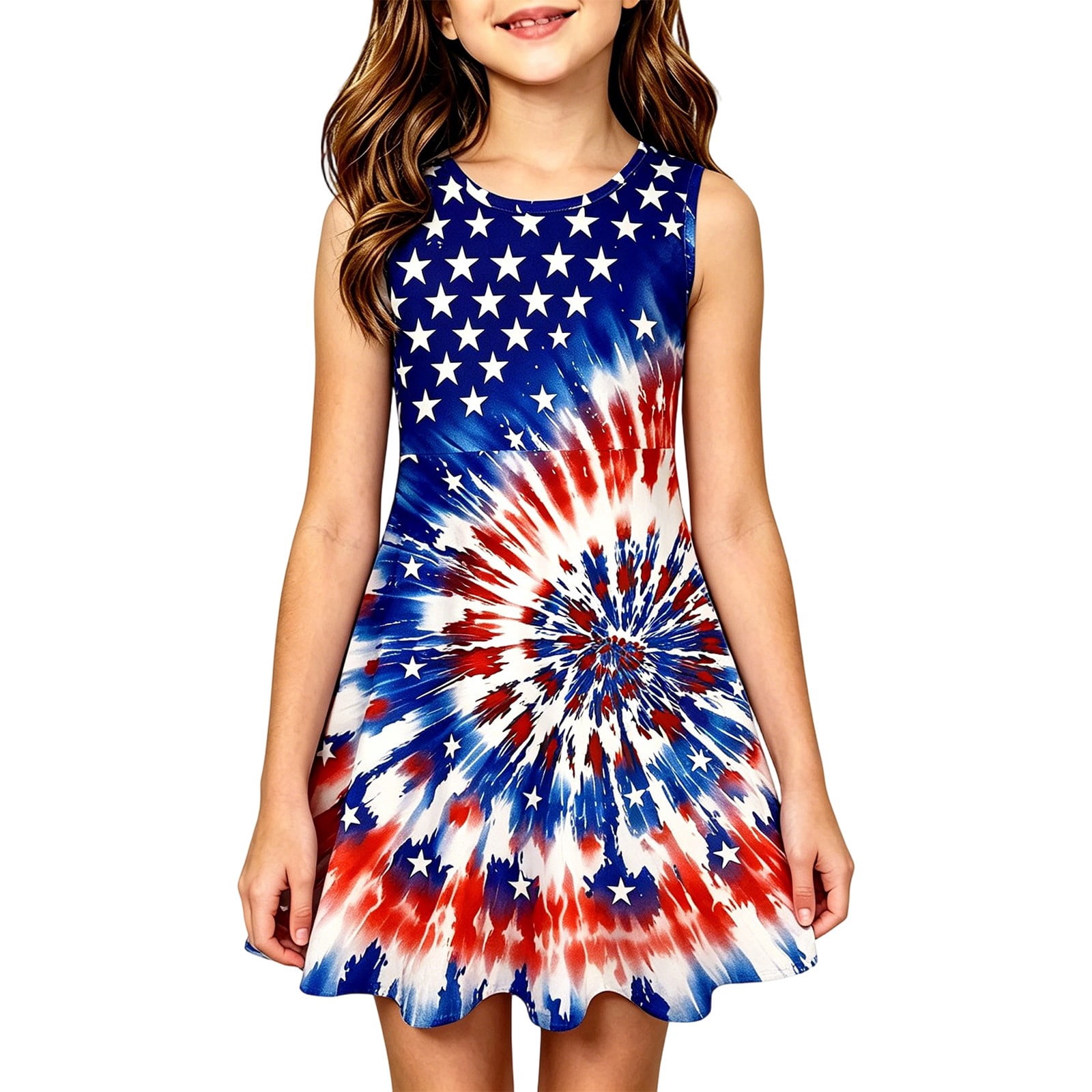Bainana Girls 4Th Of July Patriotic Dress Kids Sleeveless Anniversary ...