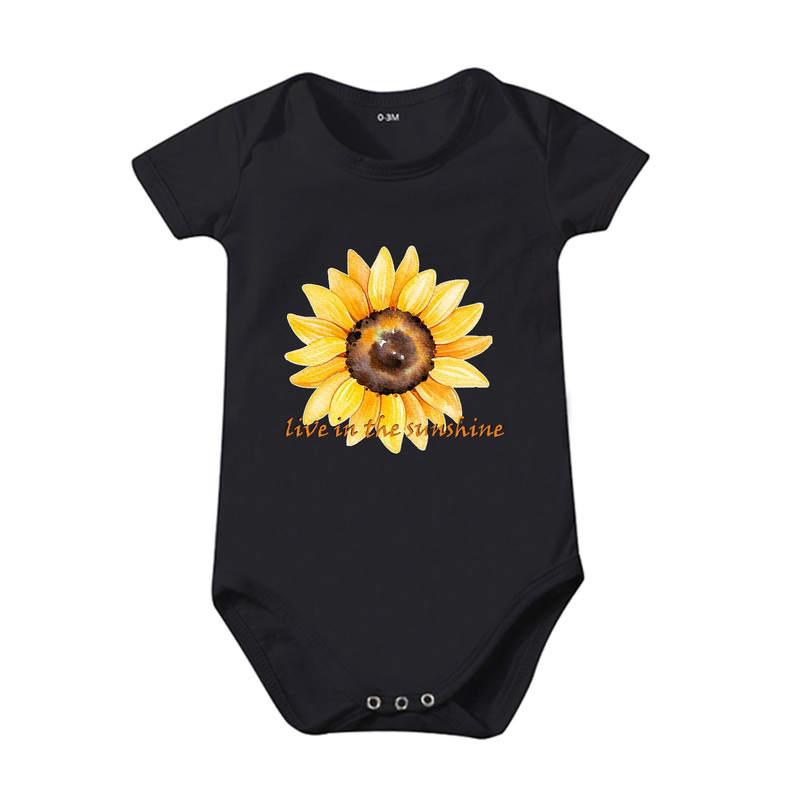 Bainana Girls Boys Bodysuit Infant flower Print Short Sleeve Crew Neck ...