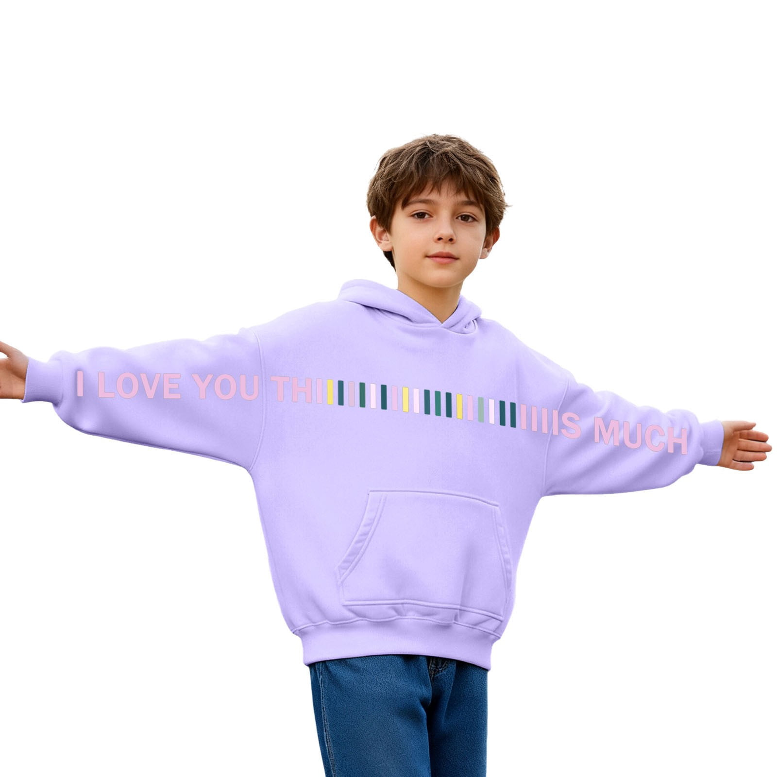 Bainana Girls Boys Hoodies Child Letter Print Long Sleeve Hooded Tops ...