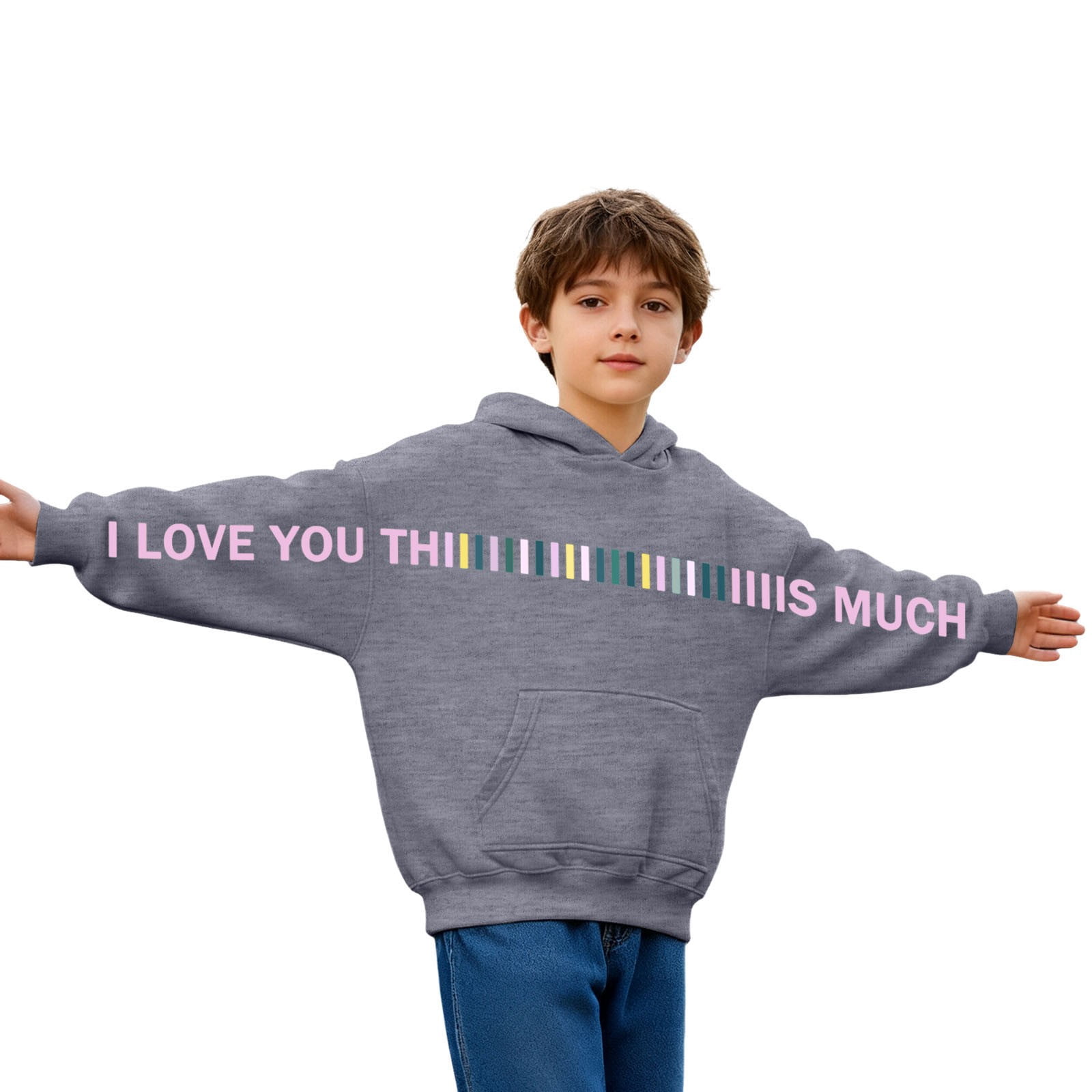 Bainana Girls Boys Hoodies Child Letter Print Long Sleeve Hooded Tops ...